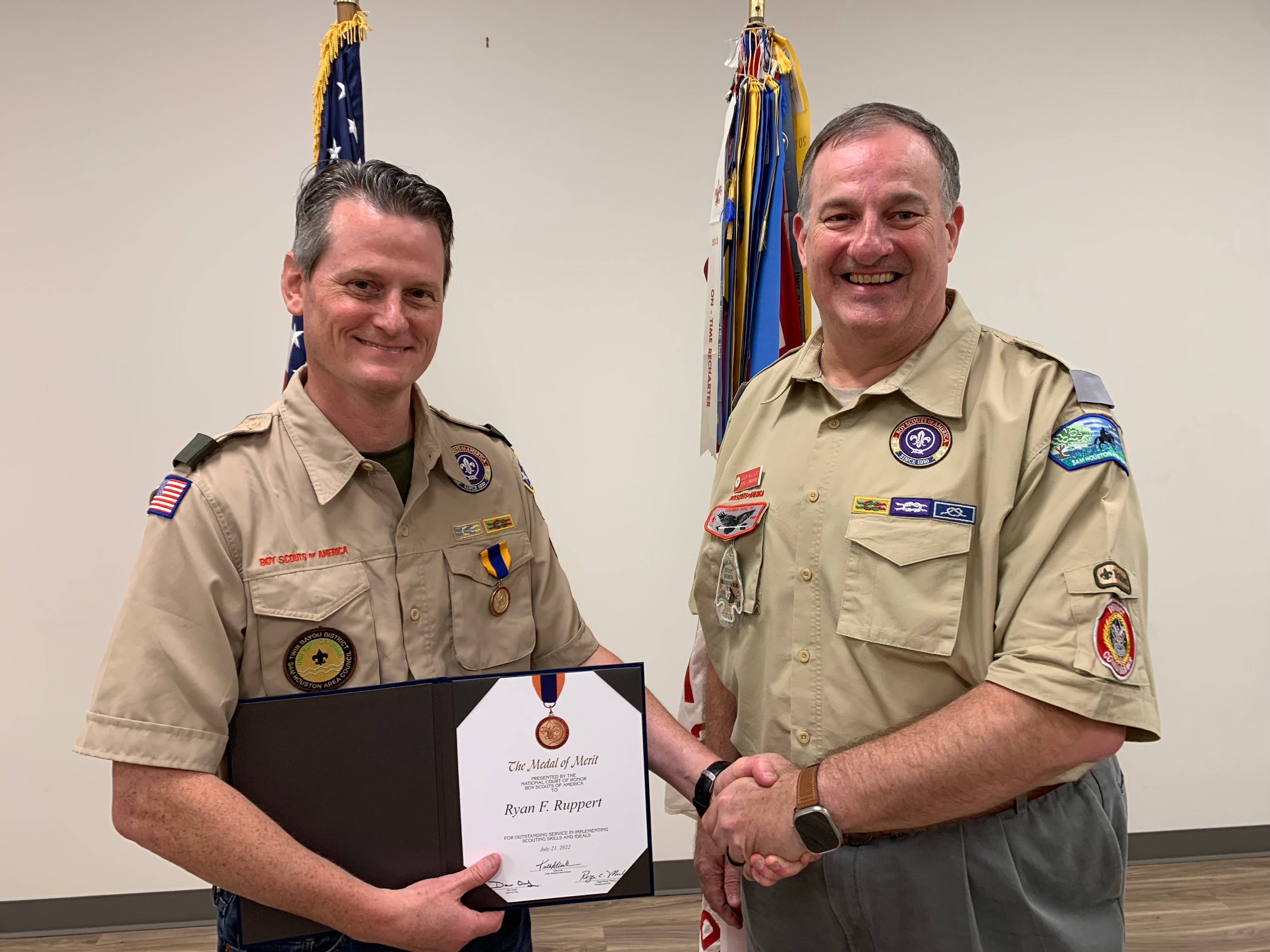 Scout Leader Receives Medal of Merit