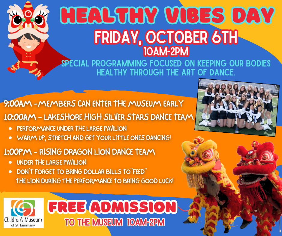 NO SCHOOL, Friday, October 6th! Come join us for a HEALTHY VIBES Day!